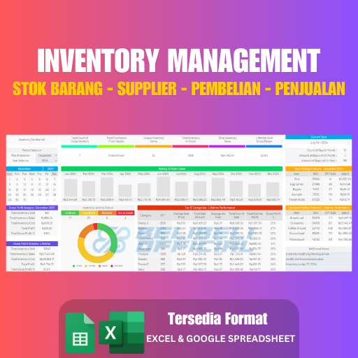 Jual Inventory Management Stock Excel Spreadsheet Manajemen Stok ...