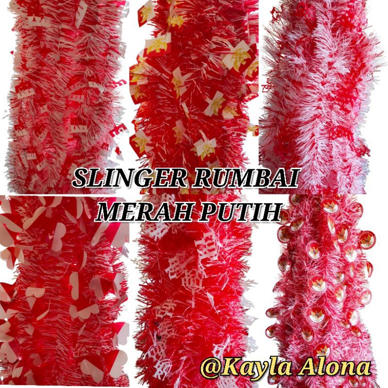 Jual SLINGER RUMBAI MERAH PUTIH Hiasan Dekorasi HUT Kemerdekaan RI 17 ...