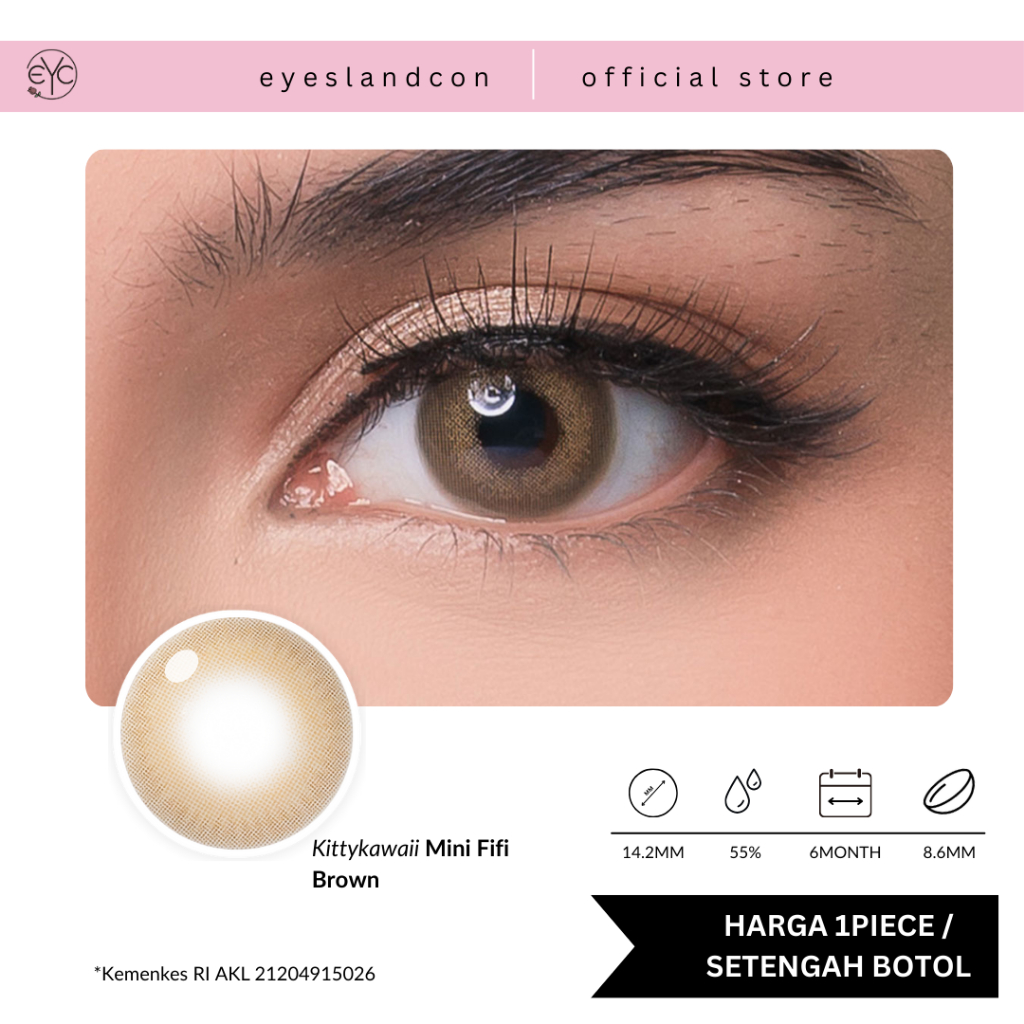 Jual Eyeslandcon - Softlens KittyKawaii Mini Fifi Brown ( 1PCS / 1BOTOL ...