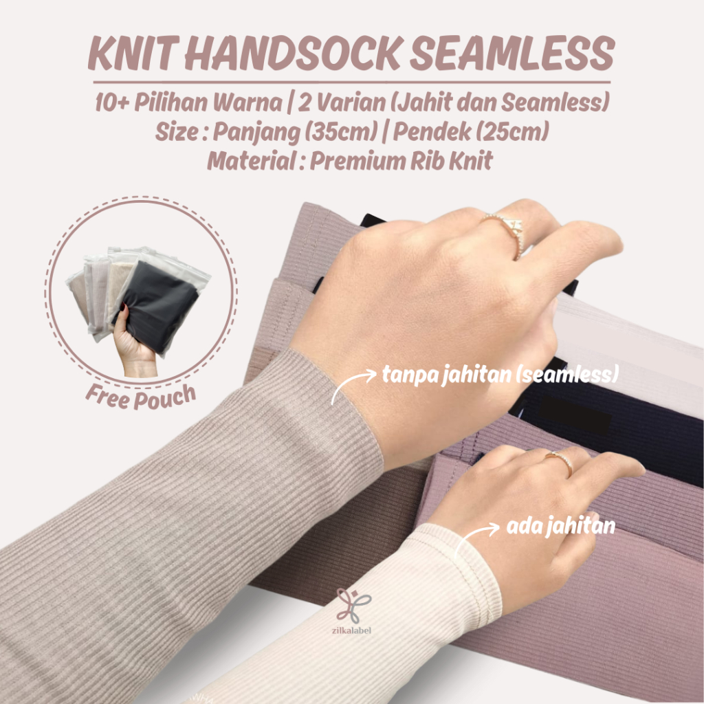 Jual KNIT HANDSOCK SEAMLESS/ Hand socks manset tangan panjang pendek ...