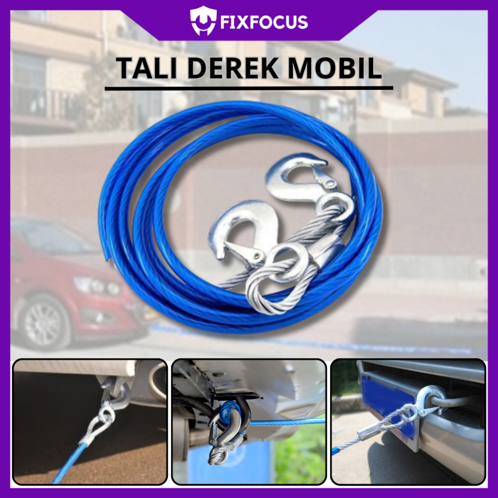 Jual Tali Derek Mobil Kawat Sling Baja Hook Emergency Tow Rope 4 5 ...