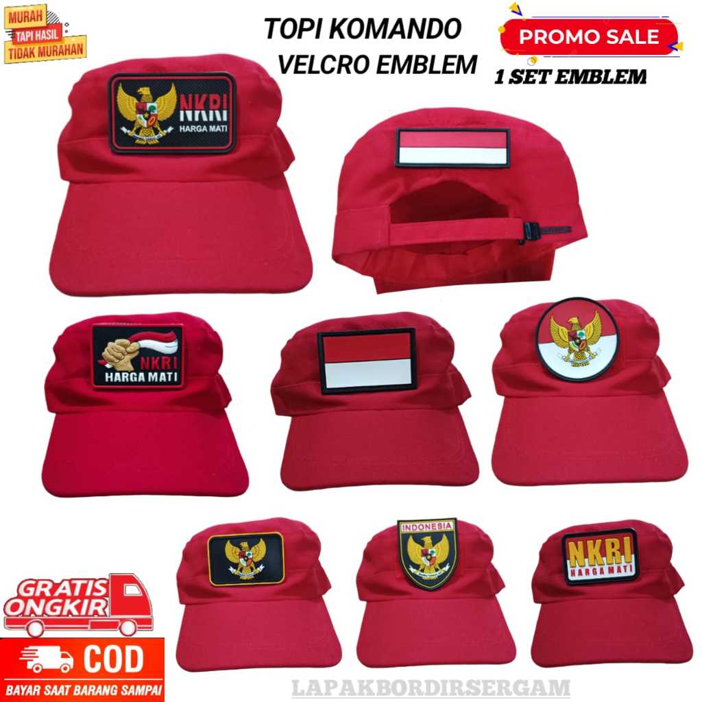 Jual TOPI KOMANDO MERAH VELCRO 17'an Agustusan Kemerdekaan NKRI Bisa ...