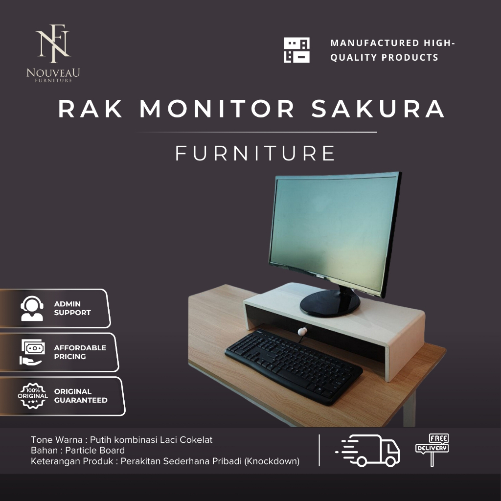 Jual Nouveau Rak Monitor Laci Sakura I Stand Monitor I Rak Monitor ...
