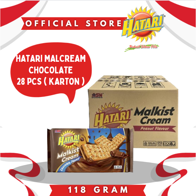 Jual Hatari Malkist Cream Chocolate 118 gr ( 28 Pcs ) - Karton | Shopee ...