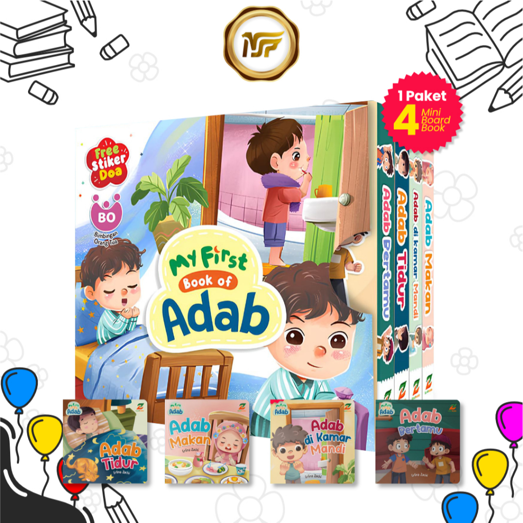 Jual buku My First Book Of Adab Boardbook Isi 4 Buku Usia 2 tahun+ Baby ...