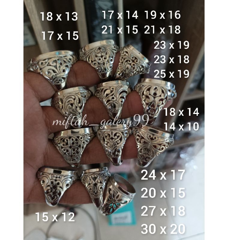 Jual Emban cincin alpaka motif terawang kerancang | Shopee Indonesia