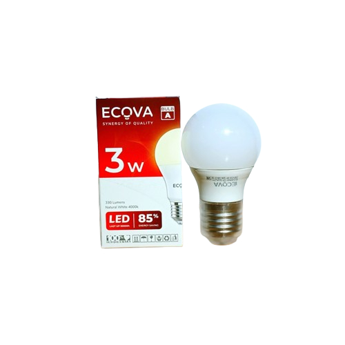 Jual Lampu led bulb ECOVA Tipe A 3W, 5W, 7W, 9W, 12W, 15W, 18W, 21W | Shopee Indonesia