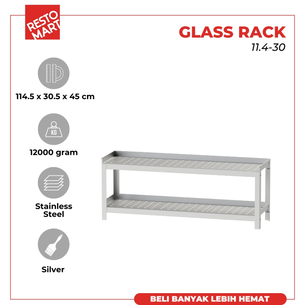 Jual Rak Stainless / Rak Serbaguna / Rak Gelas / Glass Rack 11.4-30 ...