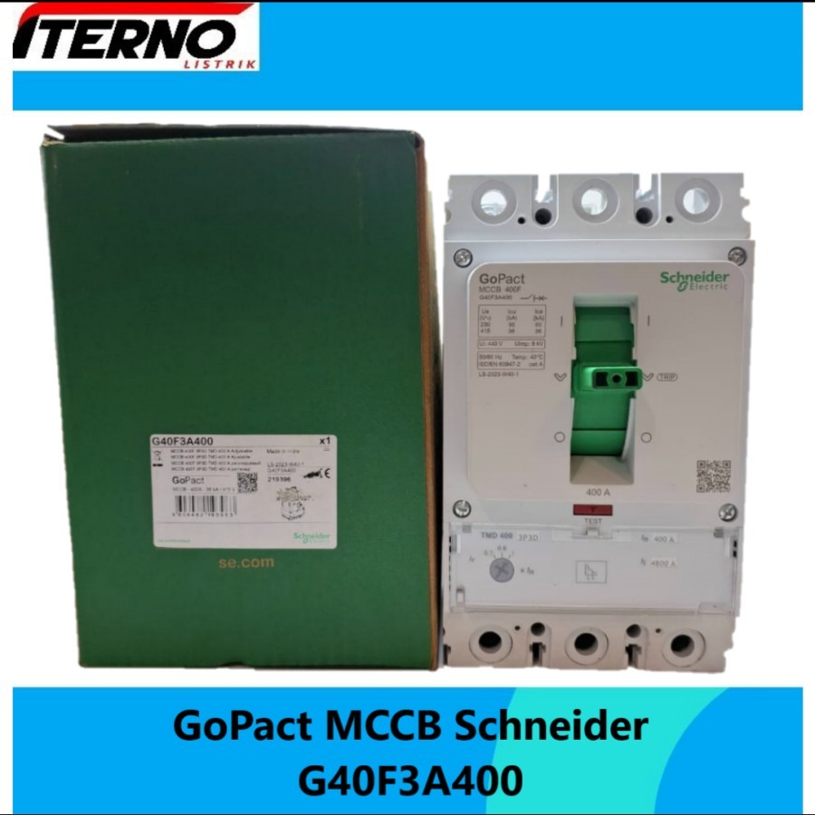 Jual GoPact MCCB 3P 400A G40F3A400 36kA Schneider NFB Adjustable ...