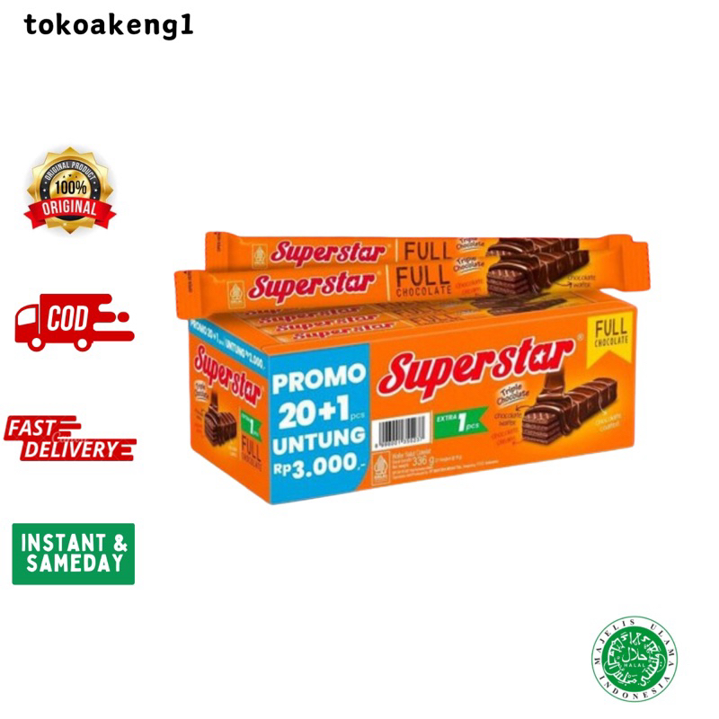 Jual SUPERSTAR Wafer Triple Coklat (20+1 PCS) | Shopee Indonesia