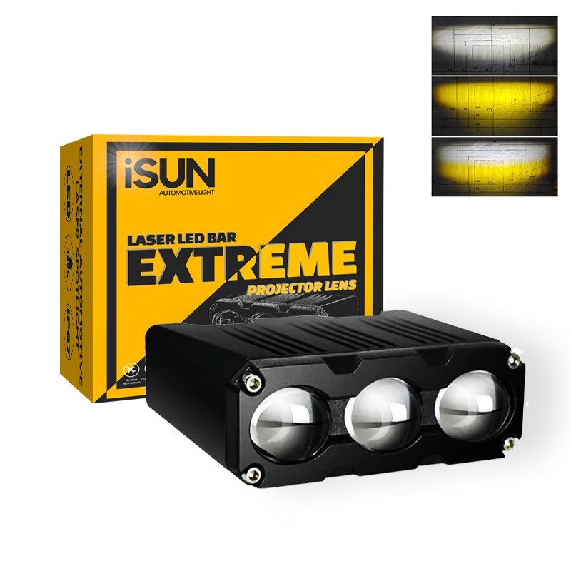 Jual ISUN LED BAR Extreme Mini Projie 3 Mata dengan Demon Eyes RGB DC9-80V/45W | Shopee Indonesia
