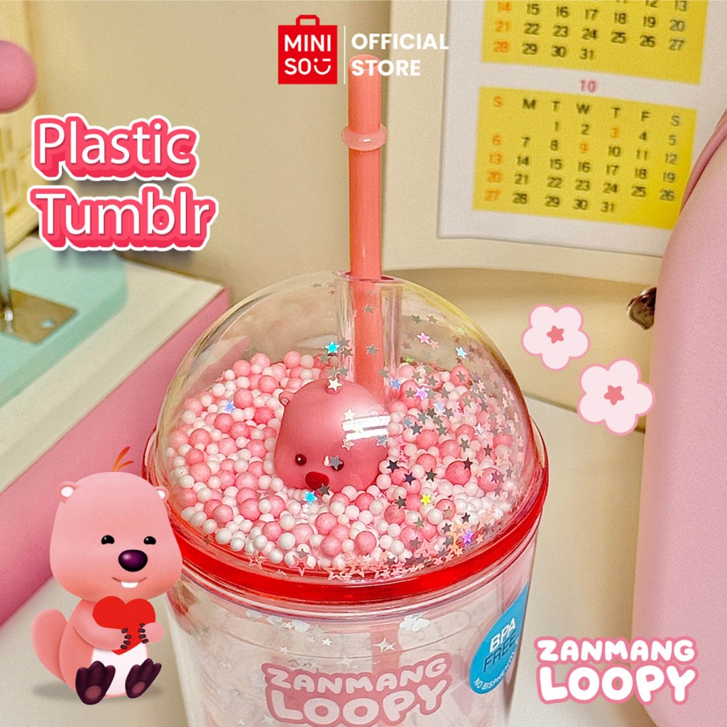 Jual Miniso x ZANMANG Loopy Collection Botol Dengan Jerami Plastic ...