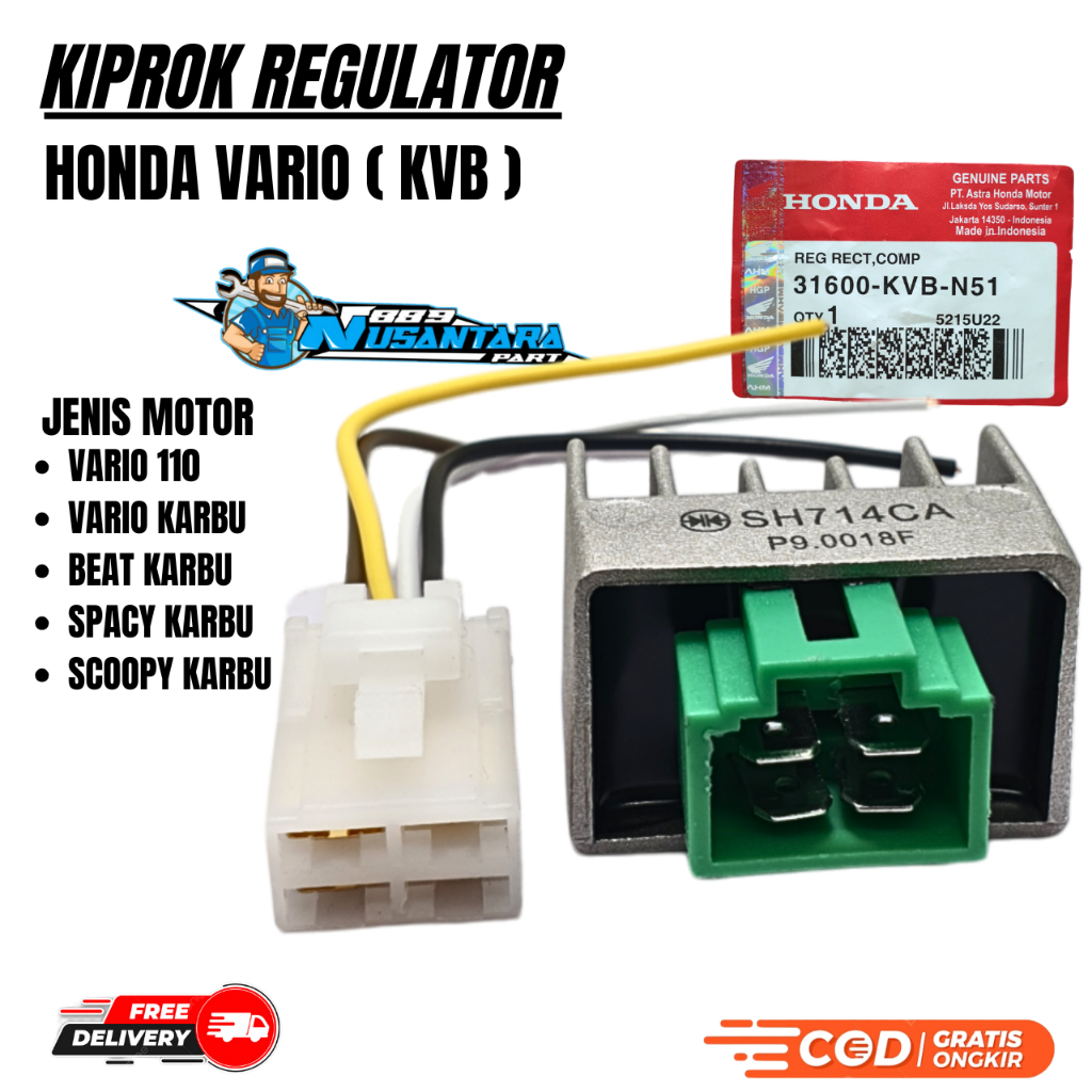 Jual KIPROK VARIO 110 KVB + SOKET REGULATOR BEAT / SPACY / SCOOPY KARBU ...