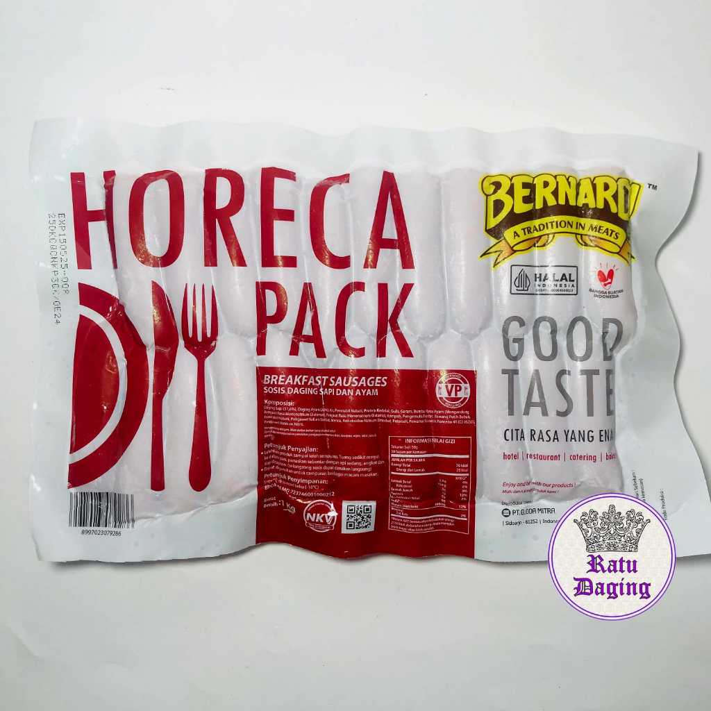 Jual Bernardi Sosis Sapi Breakfast Horeca / Sosis Cocktail 1kg | Shopee ...