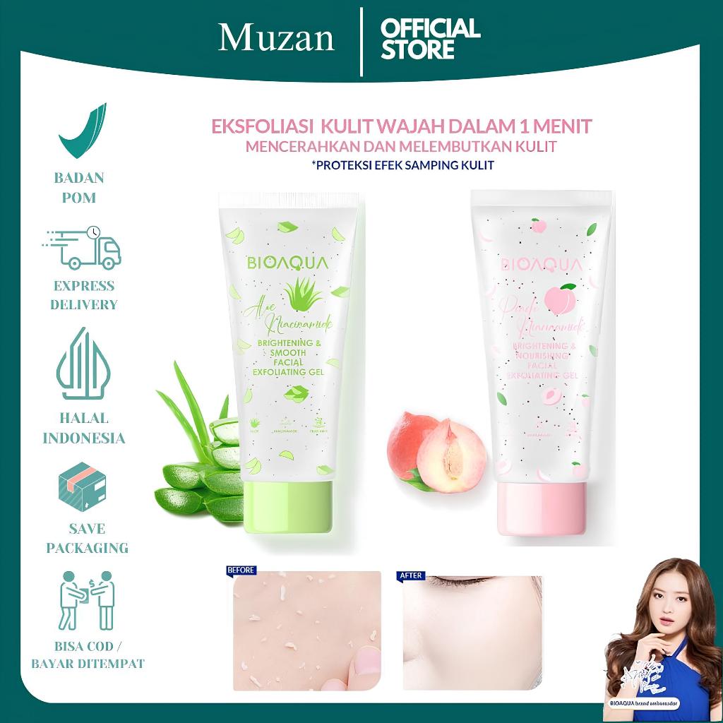 Jual [BPOM] BIOAQUA Scrub Wajah Peeling Gel Niacinamide Brightening ...