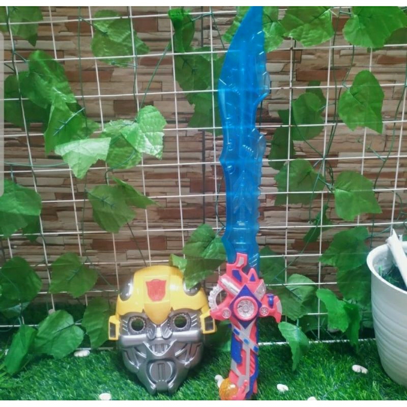 Jual mainan set topeng bumblebee dan pedang LED transformers anak ...