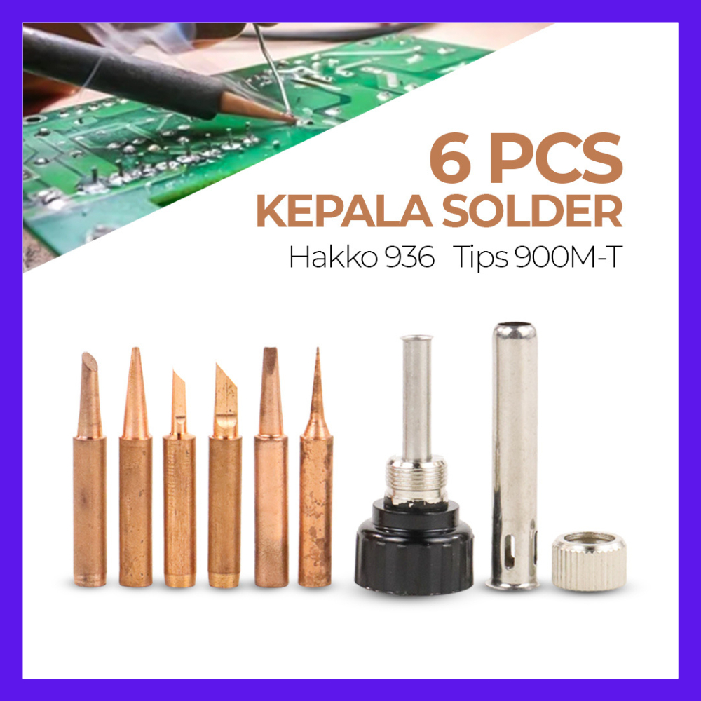 Jual Set 6 in1 Mata Solder Station Set Mata Solder Iron Tip Nonmagnetic for Hakko 936 900M-T 6 ...