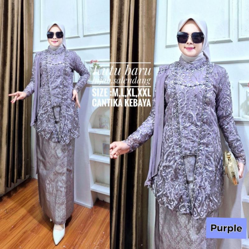 Jual AK/COD/KEBAYA KUTU BARU KERAH SANGHAI SELENDANG/KEBAYA KUTU BARU HIJAB TERBARU/KEBAYA ...