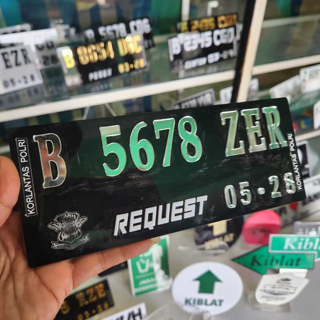 Jual Plat Nomor Motor Akrilik TimbuL Font Variasi Hitam angka chrome ...