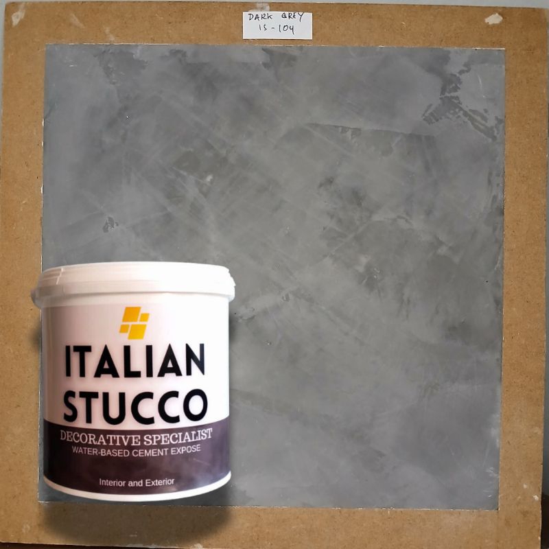 Jual Cat motif semen ekspos italian stucco paint - dark grey- 1kg ...