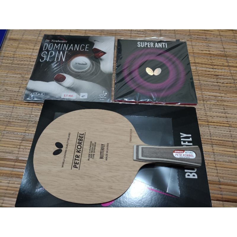 Jual PAKET BAT TENIS MEJA BUTTERFLY PETR KORBEL PLUS ANTI SPIN ORIGINAL | Shopee Indonesia