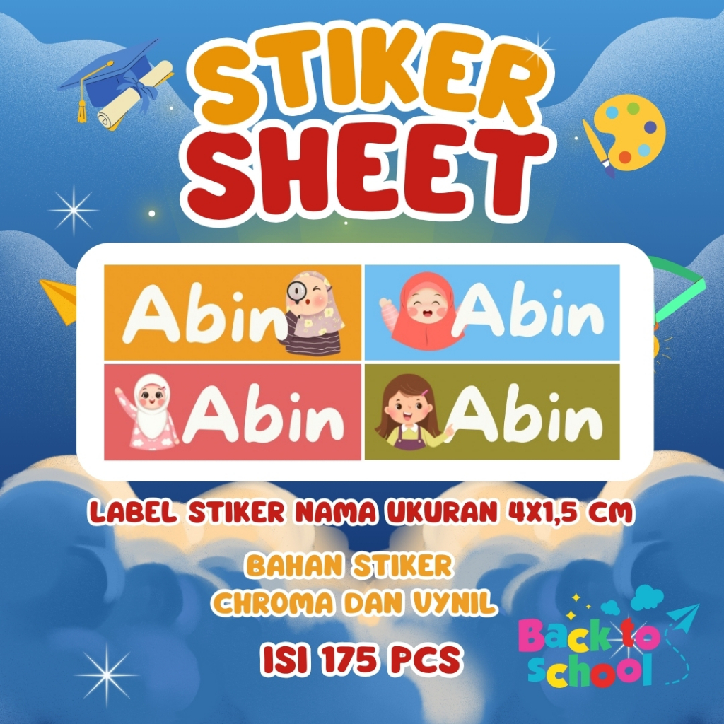 Jual STIKER SHEET | LABEL STIKER NAMA | LABEL NAMA KARAKTER | Shopee ...