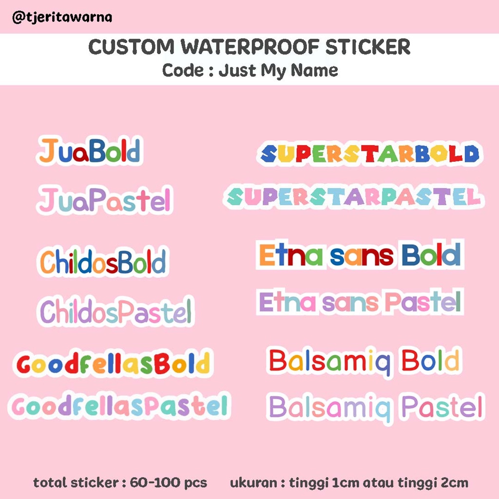 Jual Sticker Label Alat Tulis Custom Nama Waterproof by tjeritawarna ...