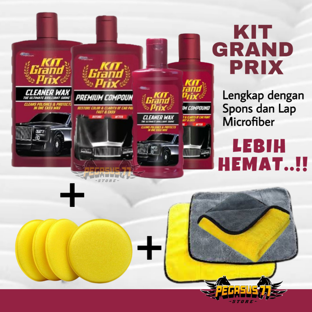 Jual LEBIH LENGKAP KIT GRAND PRIX PLUS LAP MICROFIBER DAN SPON WAX ...