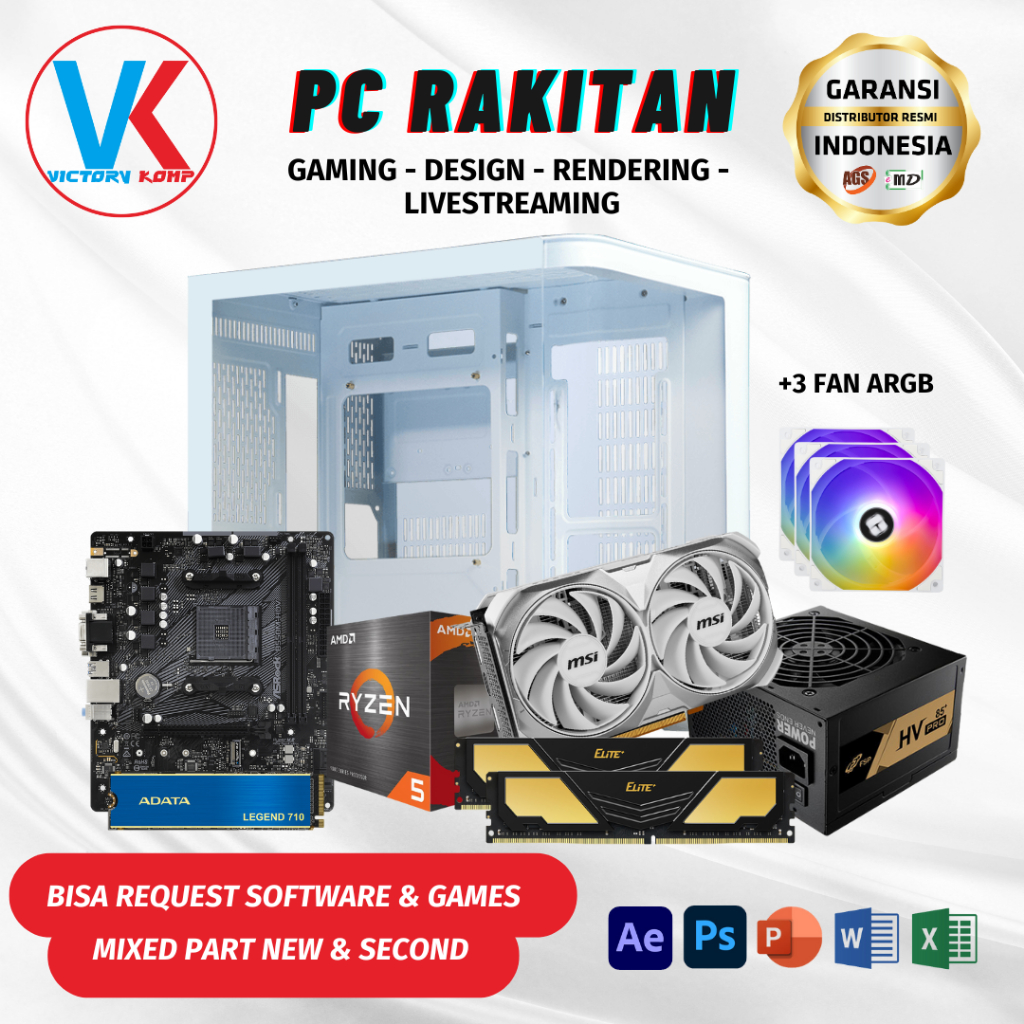 Jual PC Rakitan AMD Ryzen 5 5600 RTX 4060 8GB RAM 16GB | Gaming ...