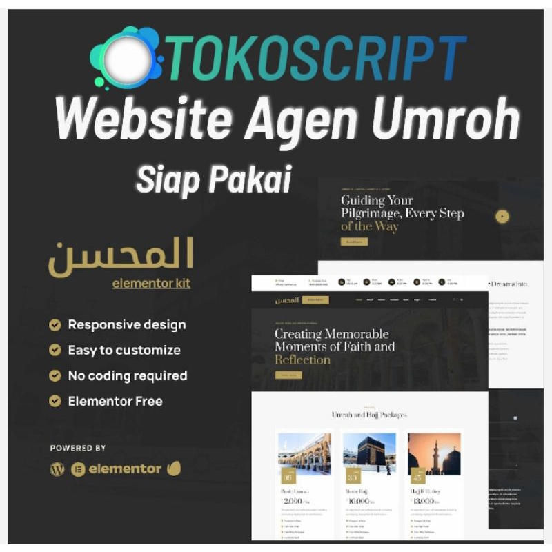 Jual Rahman - Kit Template Elementor Agen Perjalanan Haji & Umrah ...