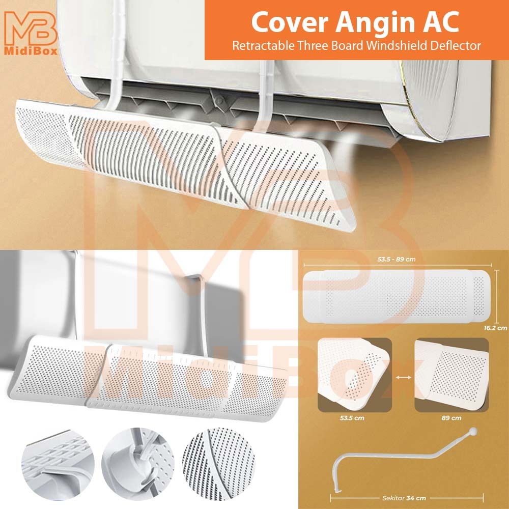 Jual Cover Angin AC Retractable Three Board Windshield Deflector ...
