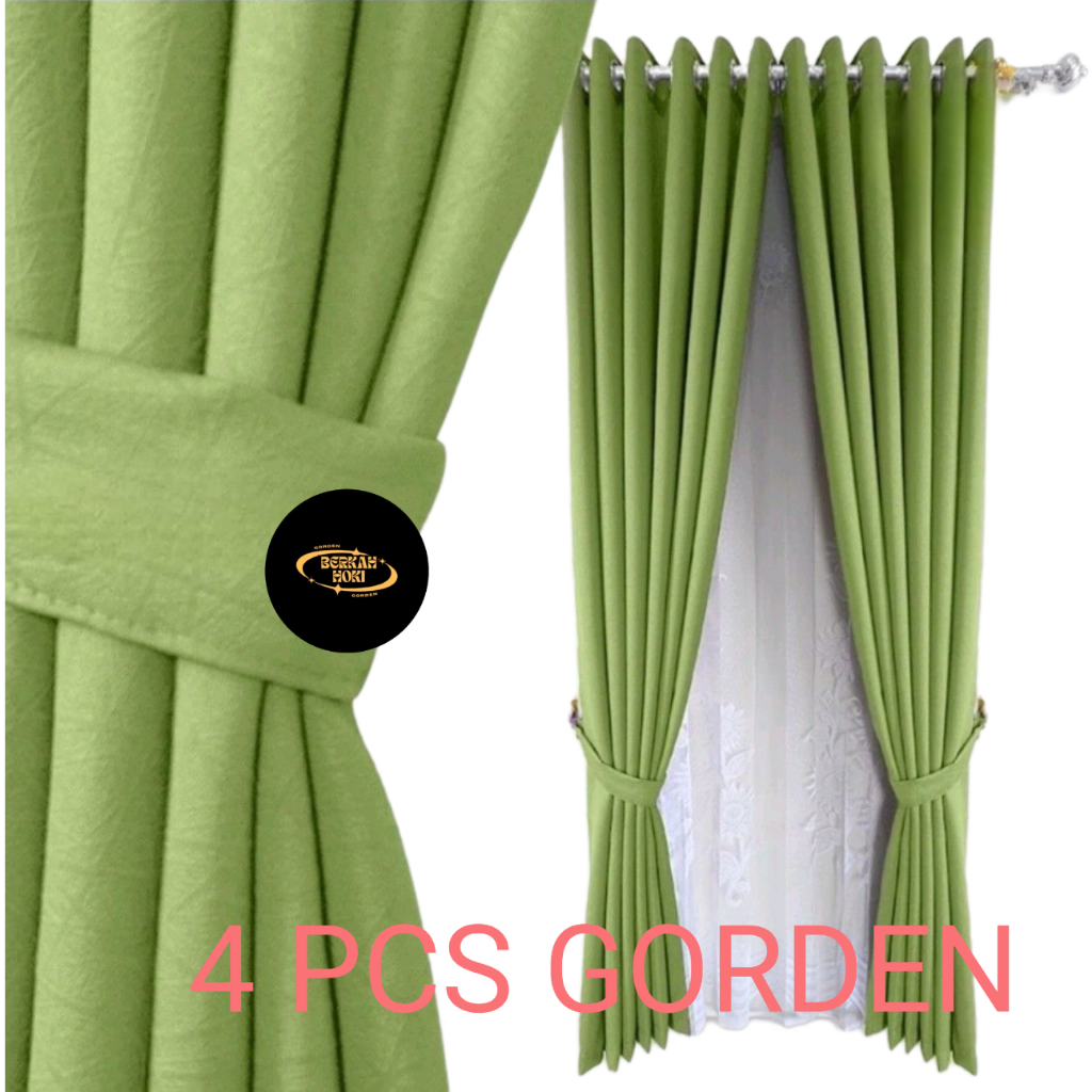 Jual 4 PCS Gorden Blackout Polos Premium Import Gordyn Jendela Gordeng ...