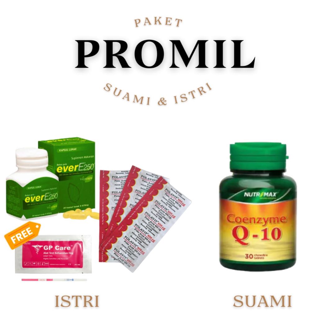Jual PAKET PROMIL SUAMI ISTRI 30 HARI 3 STRIP FOLAVIT 400mcg + EVER E ...
