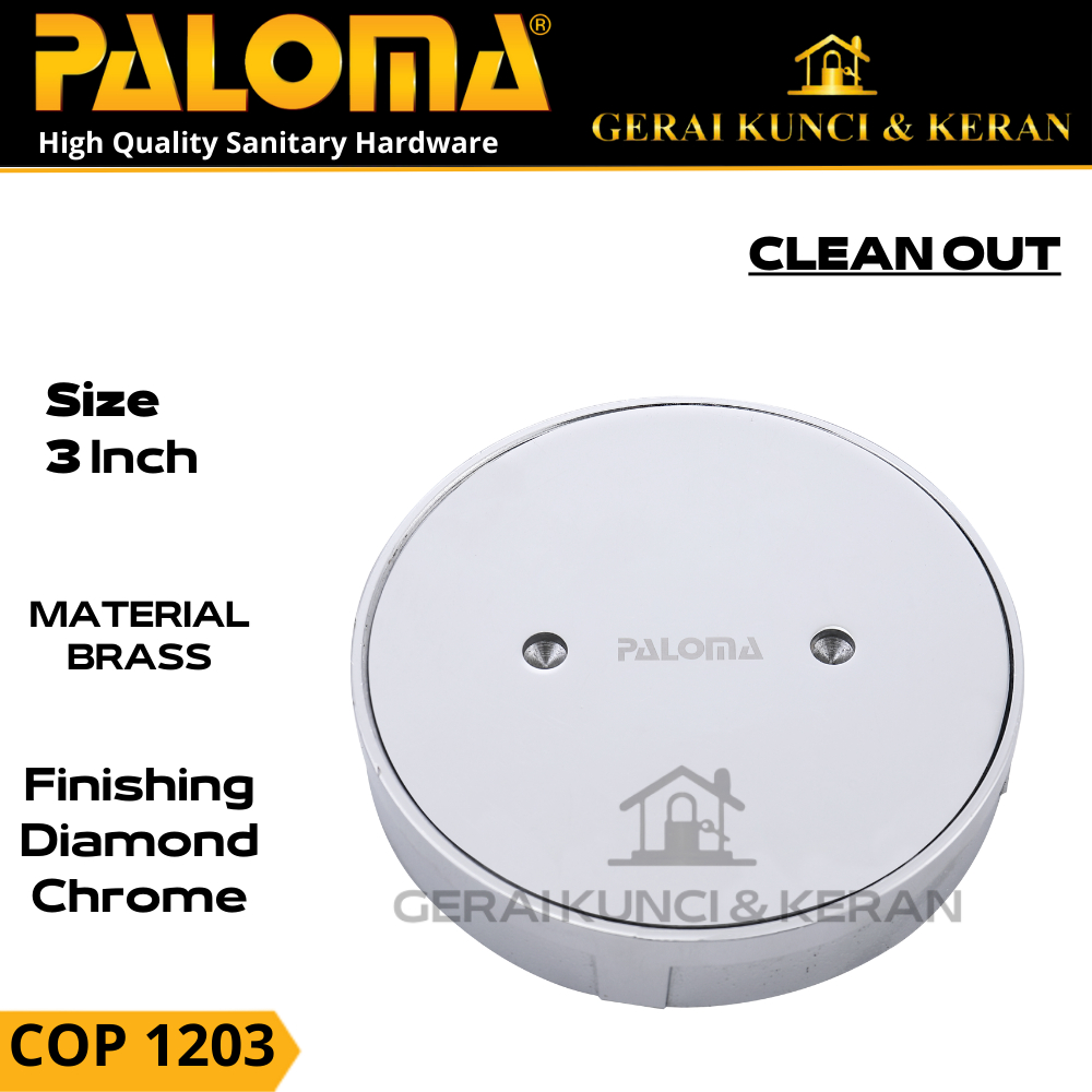 Jual Paloma Clean Out Floor Strainer 3" Water Drain Cover Chrome Brass ...