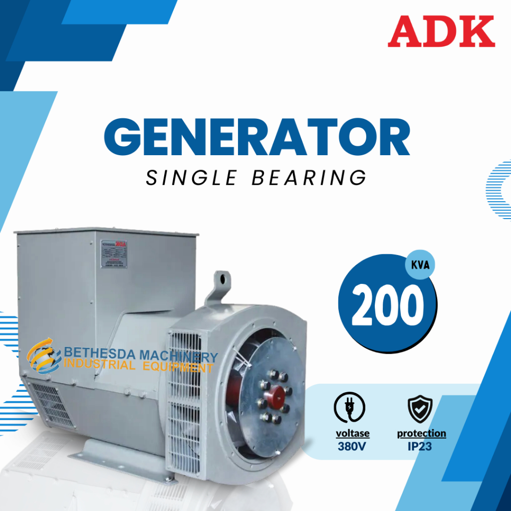 Jual ADK Single Bearing 200 KVA 160 kw Generator Genset 380V | Shopee ...