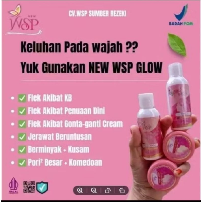 Jual WSP GLOW SKINCARE BPOM / PAKET WAJAH WSP GLOW | Shopee Indonesia