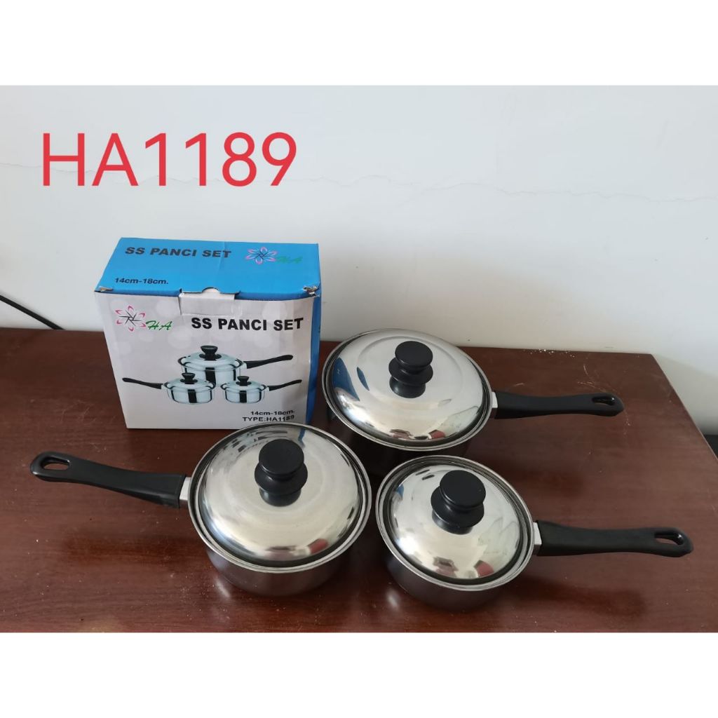 Jual TJ-775 Panci Set 3 in 1 gagang stock pot panci susu mini stainless ...