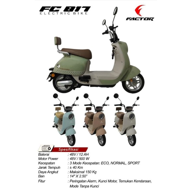 Jual SEPEDA LISTRIK ELECTRIC FACTOR 817 BY PACIFIC | Shopee Indonesia