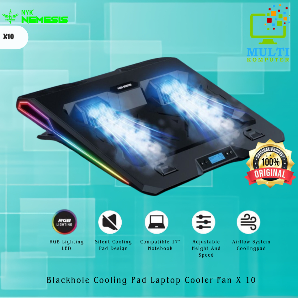 Jual Cooling Pad NYK Nemesis X10 / X-10 Blackhole Laptop Cooler Fan X ...