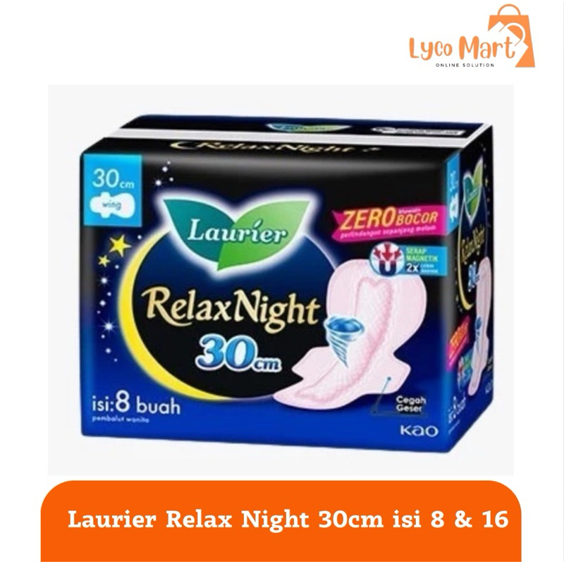 Jual Laurier Relax Night 30cm Wing ZERO Isi 8 buah dan isi 16 buah ...