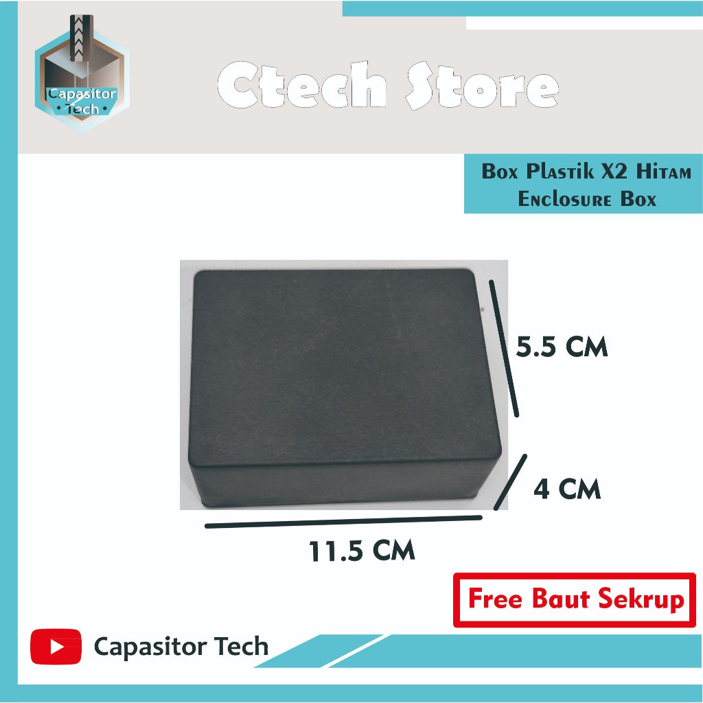 Jual Project Box Kotak Plastik Hitam Ukuran X2 Enclosure Box | Shopee ...