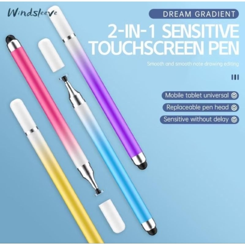 Jual 2in1 Stylus Pen Universal Stylus Warna Gradasi Untuk Android IP ...