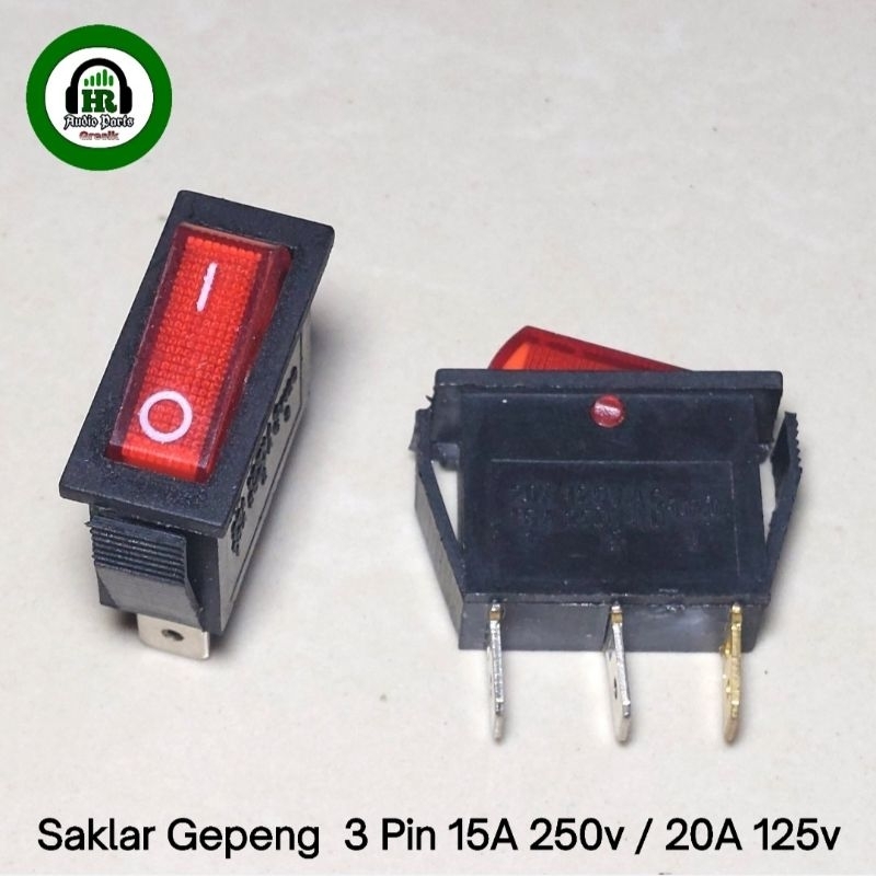 Jual Saklar Gepeng 3 Pin 16A 250v / 20A 125v AC PLN Switch On Off Lampu ...