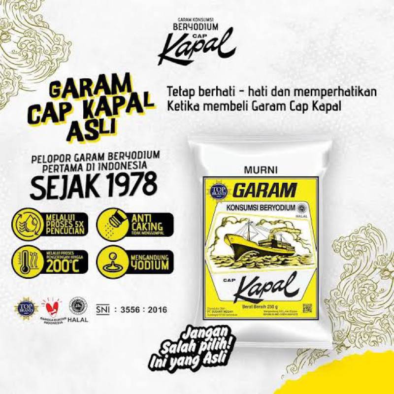 Jual Garam Cap Kapal Asli (500gram) | Shopee Indonesia