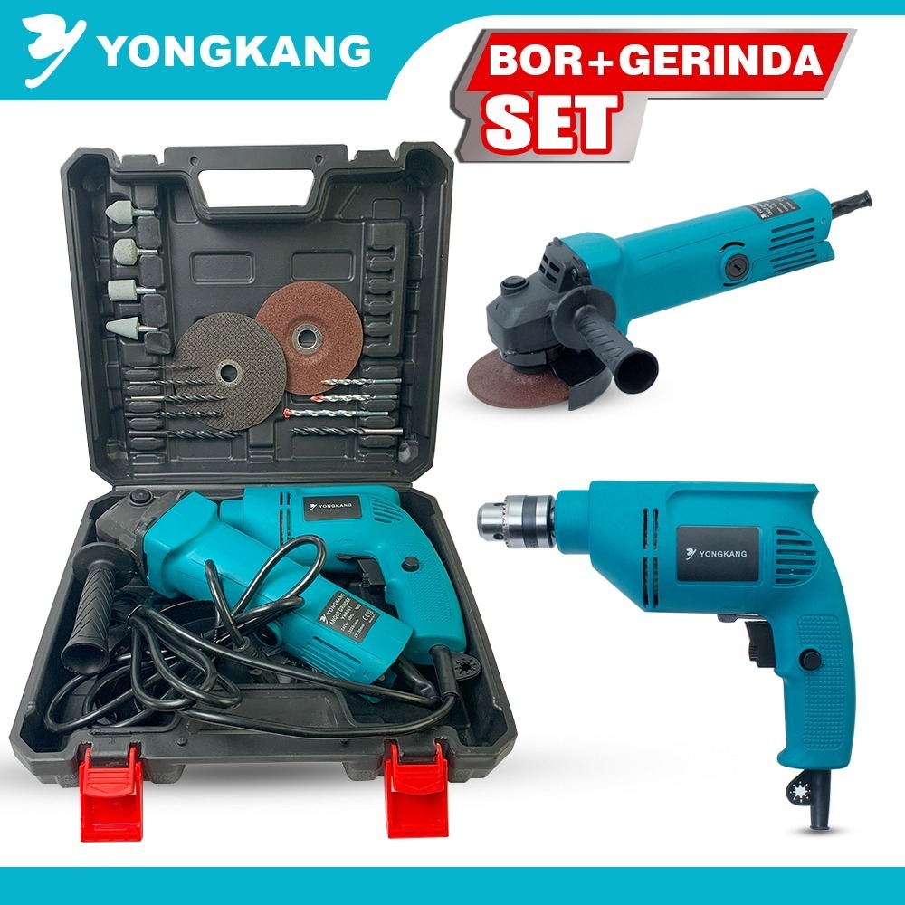 Jual FULL SET!!! Mesin Gerinda Tangan 4 inch dan Mesin Bor Listrik 13mm ...