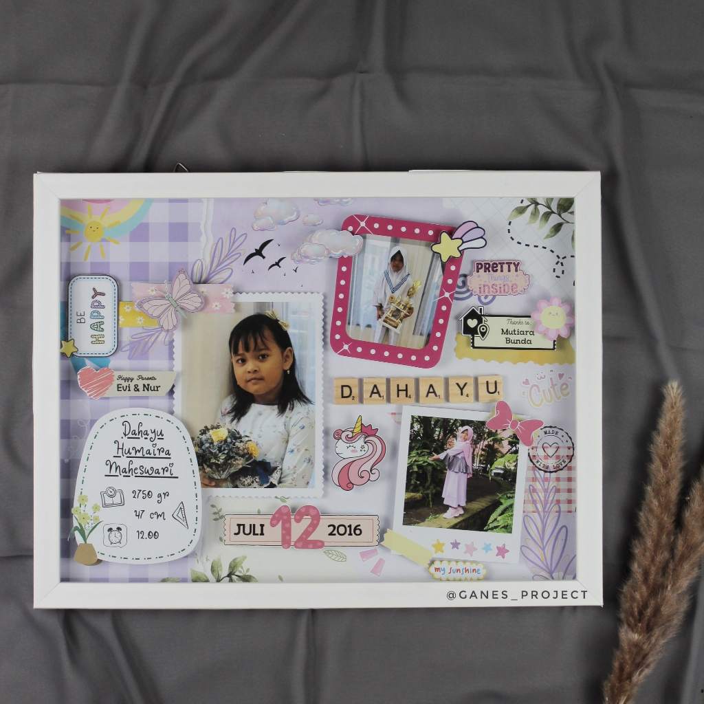 Jual Scrapframe Biodata Baby/Kado Bayi Baru Lahir/3D Frame Baby Born ...