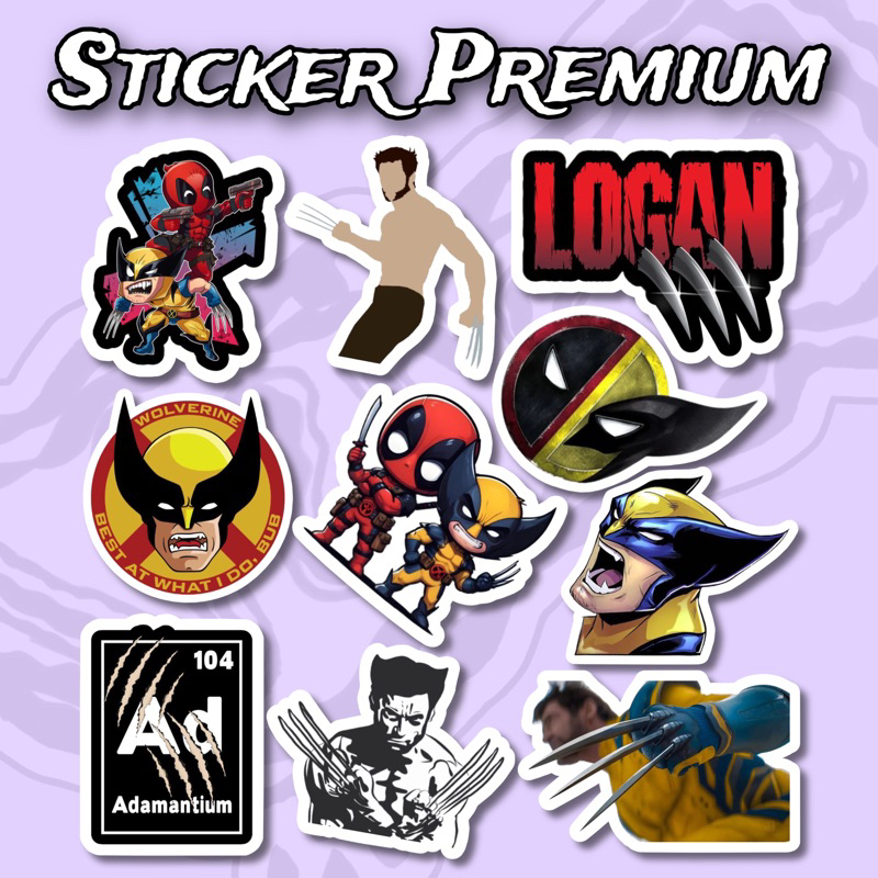 Jual Sticker Wolverine Logan Pack isi 10 pcs vinyl Waterproof Deadpool ...
