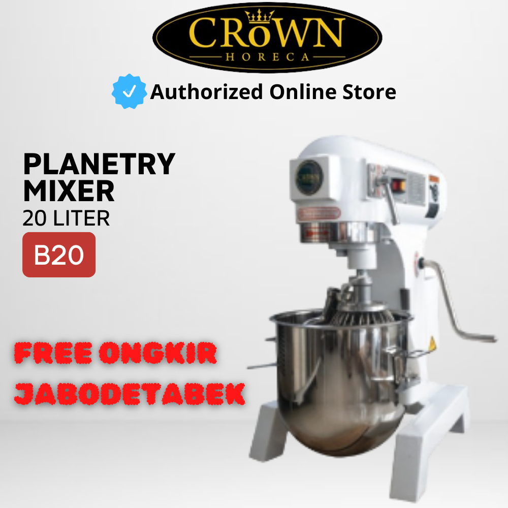 Jual PLANETARY MIXER 20 LITER CROWN HORECA B20 MIXER ADONAN ROTI 6KG ...