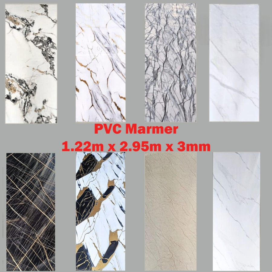 Jual PROMO!! PVC Marmer Dinding Panel | PVC Motif Marmer Uk 122 x 295 ...