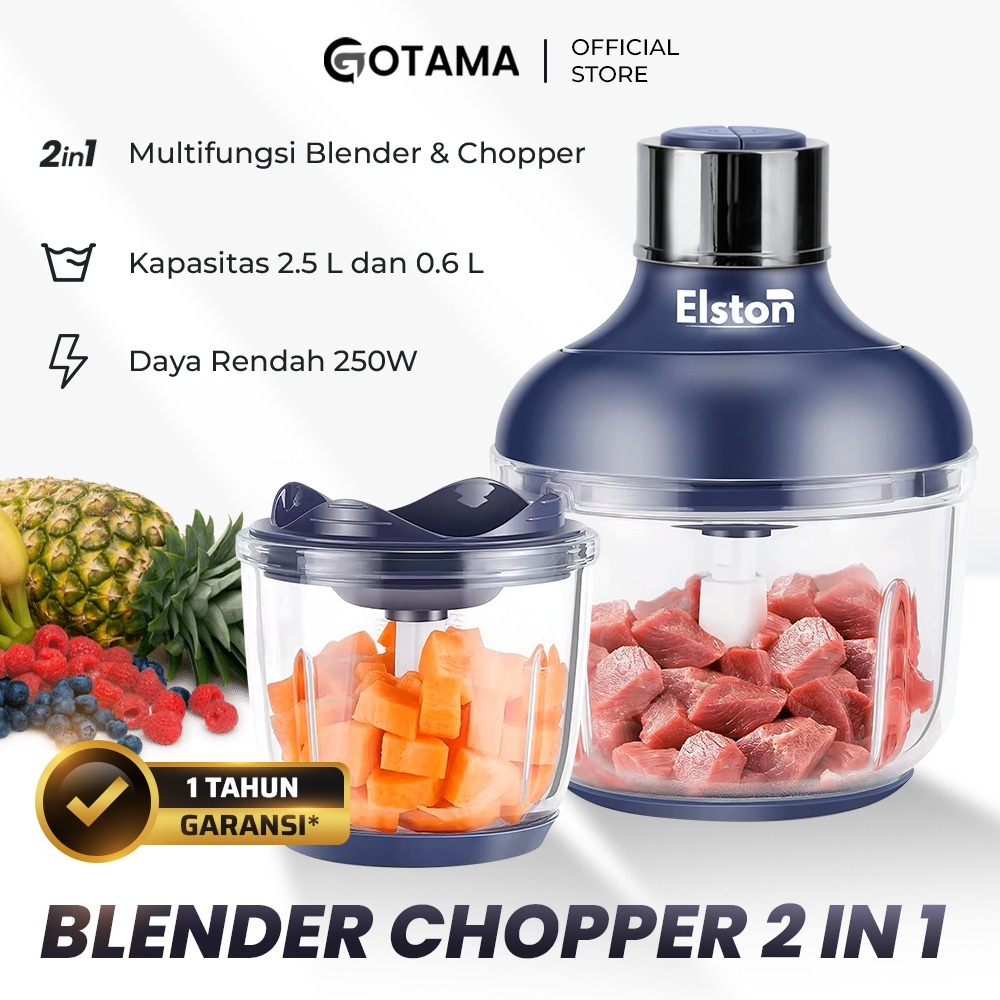 Jual Blender Food Chopper Kaca ELSTON 2 in 1 Multifungsi 2.5 L ...
